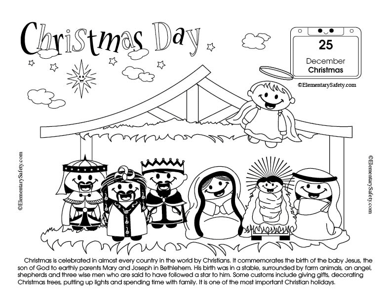 Nativity Colouring Christmas Celebration Activities • Coloring Holiday ...